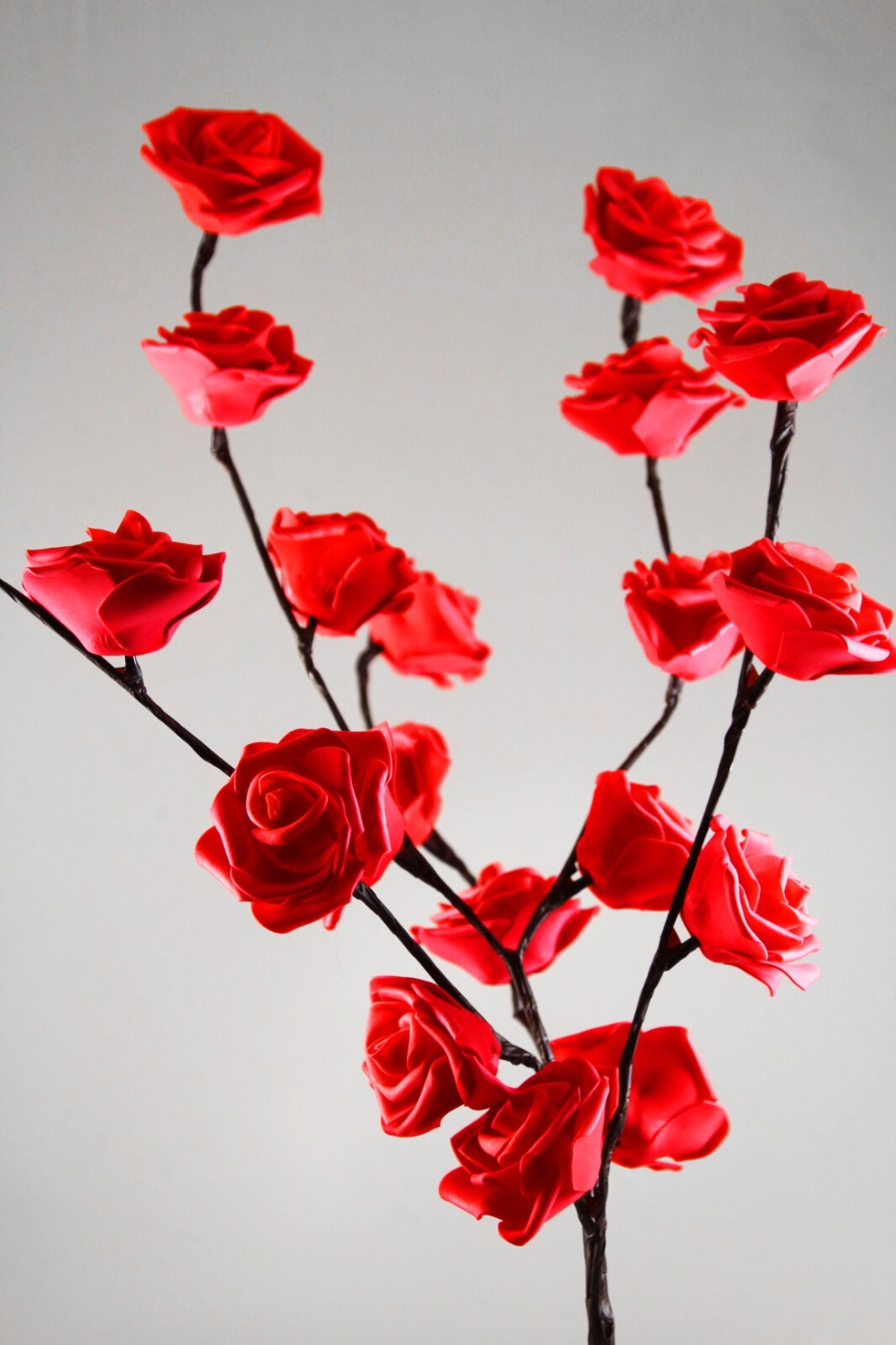 Red Rose Stick Stem Bunch Room Wedding Table Decoration Lights 20 ...