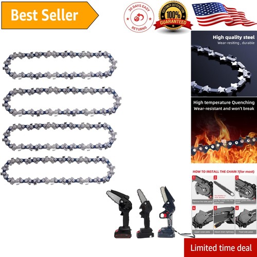 Ultimate 4-Pack of 4-Inch Chainsaw Chains - Compatible with All Mini ...