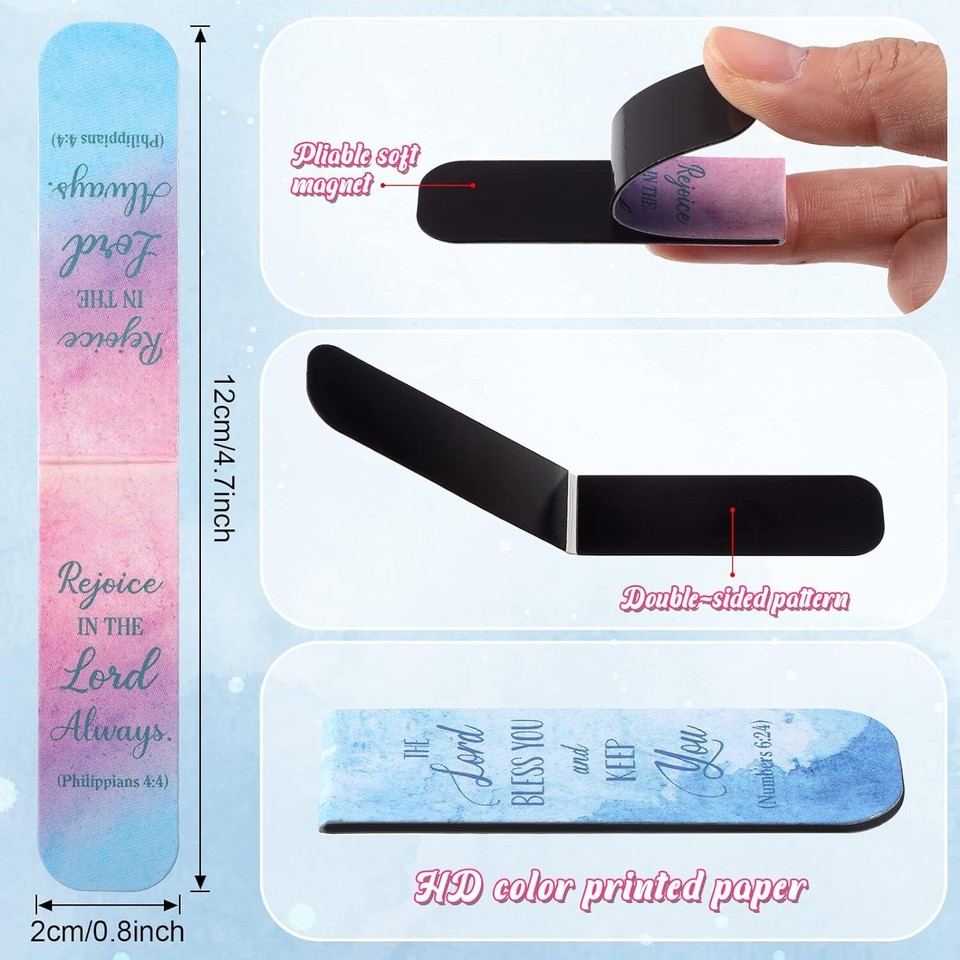 48 Pcs Verse Magnetic Bookmarks Inspirational Scripture Christian Book ...