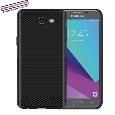 Carbon Fiber Soft SlimTPU Case f Samsung Galaxy Amp Prime 2 SM-J327A ...