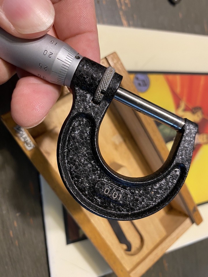 Vintage FOWLER Mikrometer 0-25mm 0.01mm Poland micrometer with orignal ...