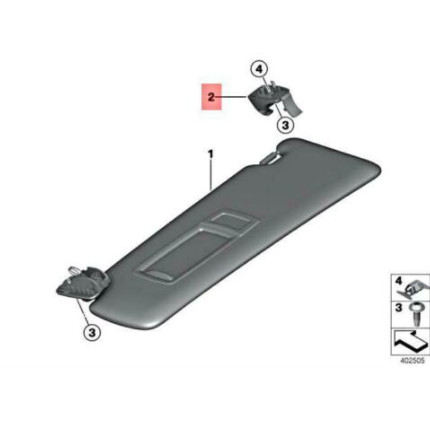 NEW BMW 1 F21 SUN VISOR BRACKET 51167325430 7325430 14-20 ORIGINAL | eBay