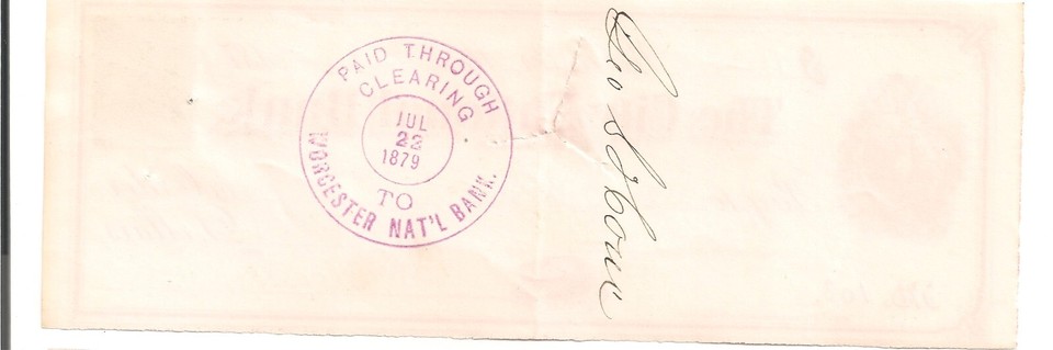 George Stowell Howe 1879 Worcester Massachusetts City Nat'l Bank Smith ...