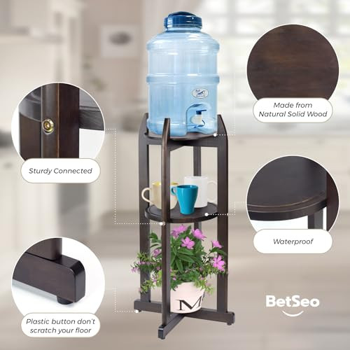 Natural Solid Wood Water Dispenser Stand (32.8"Hight-11.2"Wide) Ceramic ...