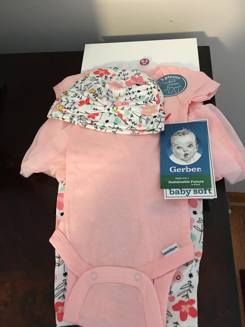 Gerber Pink Smile 3 piece set 0-3 months for sale online | eBay