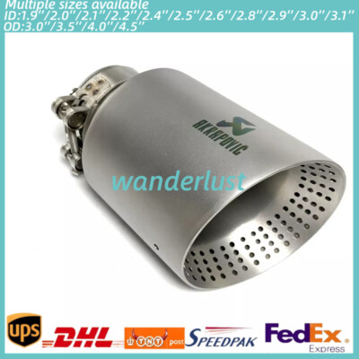 1X Universal Akrapovic Exhaust Tip Matte Stainless Steel Muffler OD:89 ...