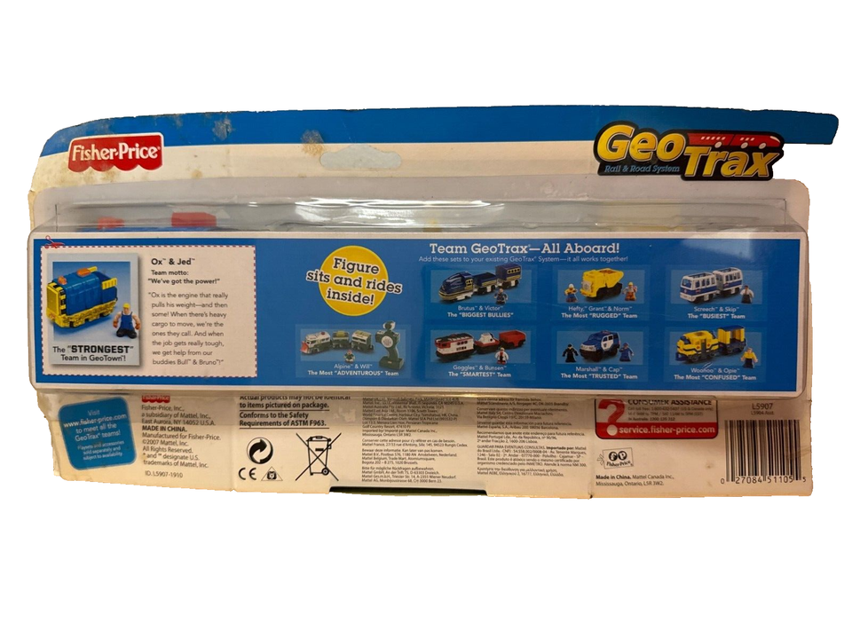 Fisher-Price GeoTrax Ox & Jed Train Set - Toy Trains, Collectible ...