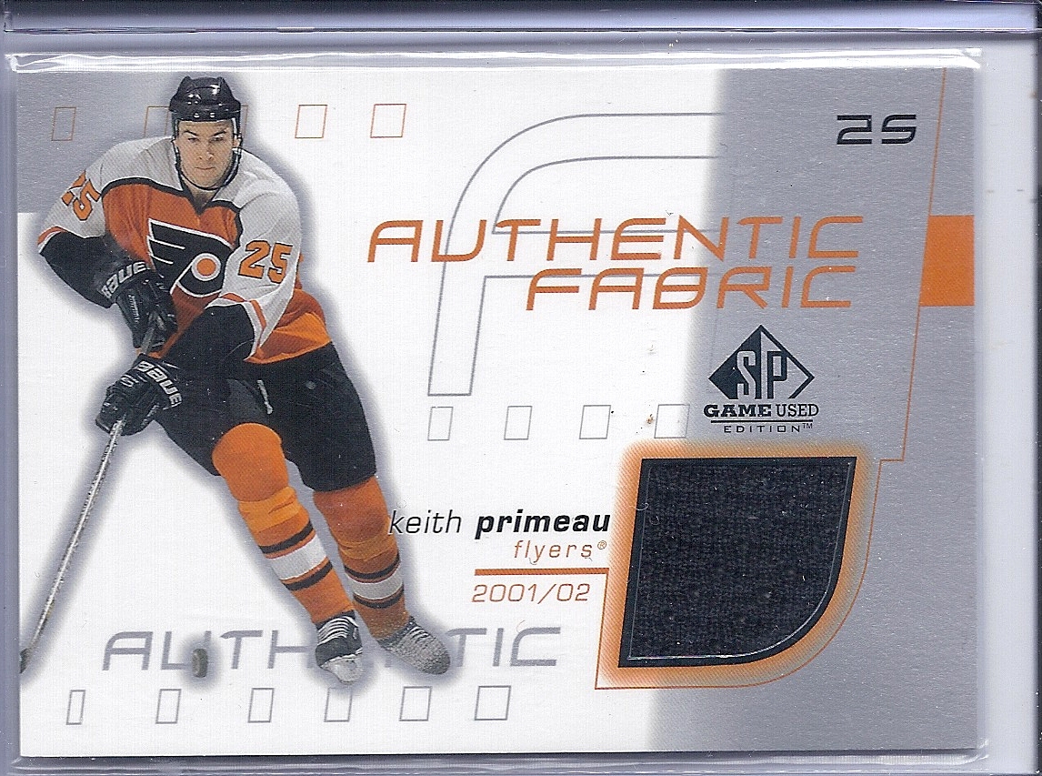 01-02 2001-02 SP GAME USED KEITH PRIMEAU AUTHENTIC JERSEY AF-KP FLYERS ...