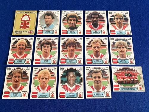 Panini Football 82 Nottingham Forest Album Stickers Complete Team Pro ...