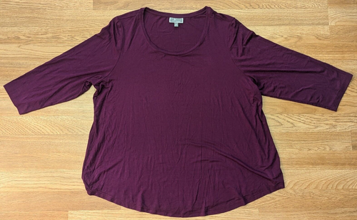 JM Collection Women 3x Top 3/4 Sleeve Pullover Shirt Top Airy Light ...