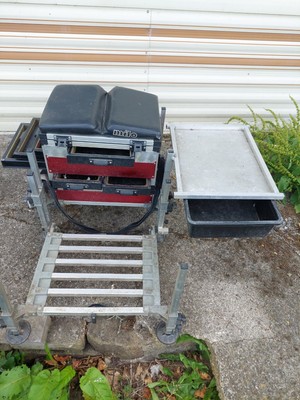 Milo Fishing Seat Box.6 Draws Footplate .side Tray Fishing Box Tackle ...