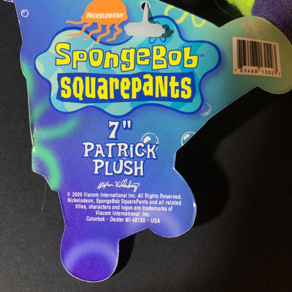 rare Spongebob and Patrick 7" plush lot with tags Colorbok Nickelodeon ...