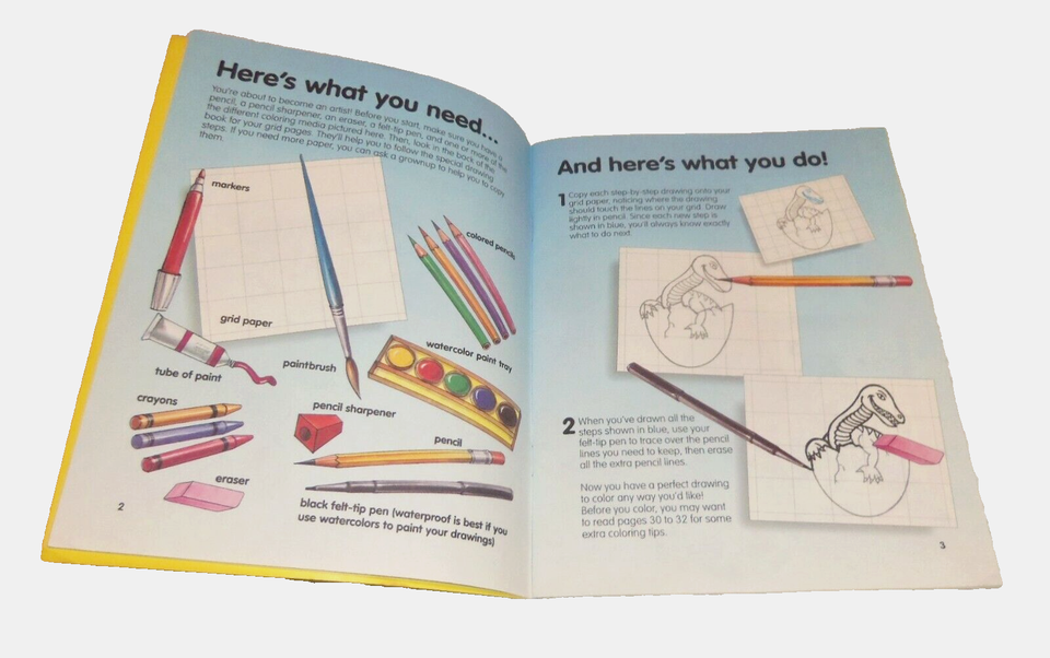 3 Walter Foster Animals I Can Draw Books Dinosaurs Horses Sea Creatures ...