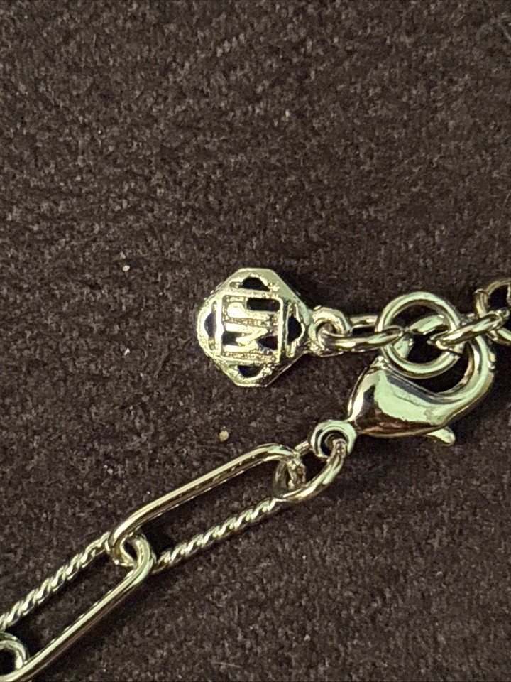 Designer JM John Medeiros Silver Tone Textured Paper clip Bracelet 8 ...