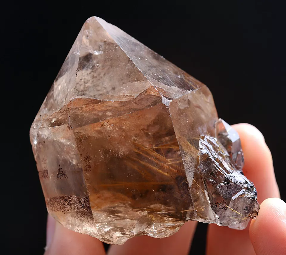 119g Natural Transparent Gold Rutilated Quarte Hair Crystal Mineral ...