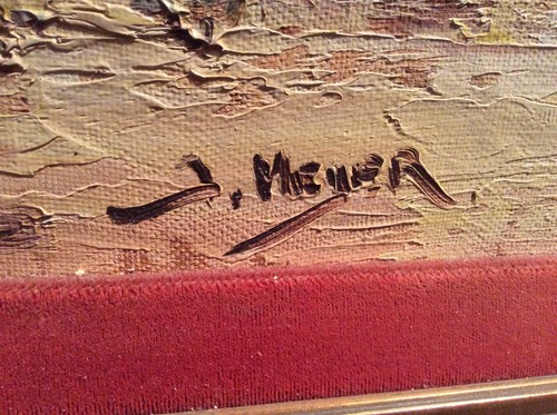 Vintage Oil Painting Artist Signed "J. Meyer" Large 56 x 44 in ...