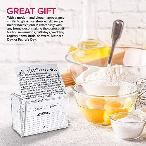 Acrylic Recipe Holder Shatterproof Recipe Box Clear Acrylic Recipe Box ...