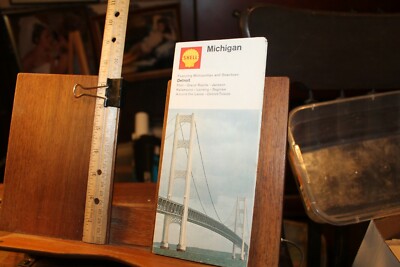 Vintage Shell Gas Station Michigan Map 1968 | eBay