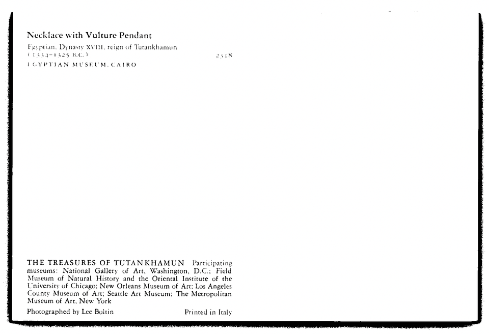 Vintage Postcard Treasures of Tutankhamun Washington DC King Tut | eBay