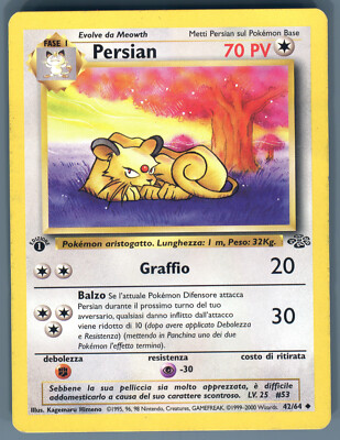 1st First EditionPersian 42/64 Italian Pokemon Jungle Set Uncommon ...