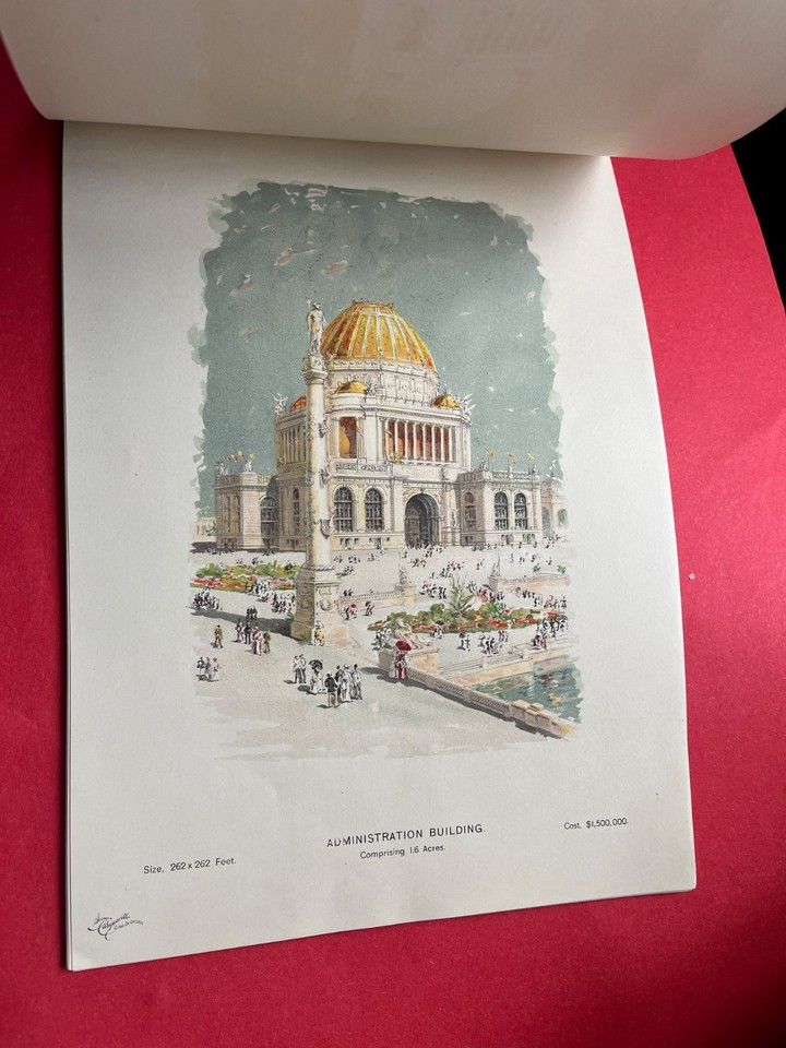 1893 CHICAGO IL WORLDS COLUMBIAN EXPO ART PORTFOLIO BOOK + ENVELOPE ...