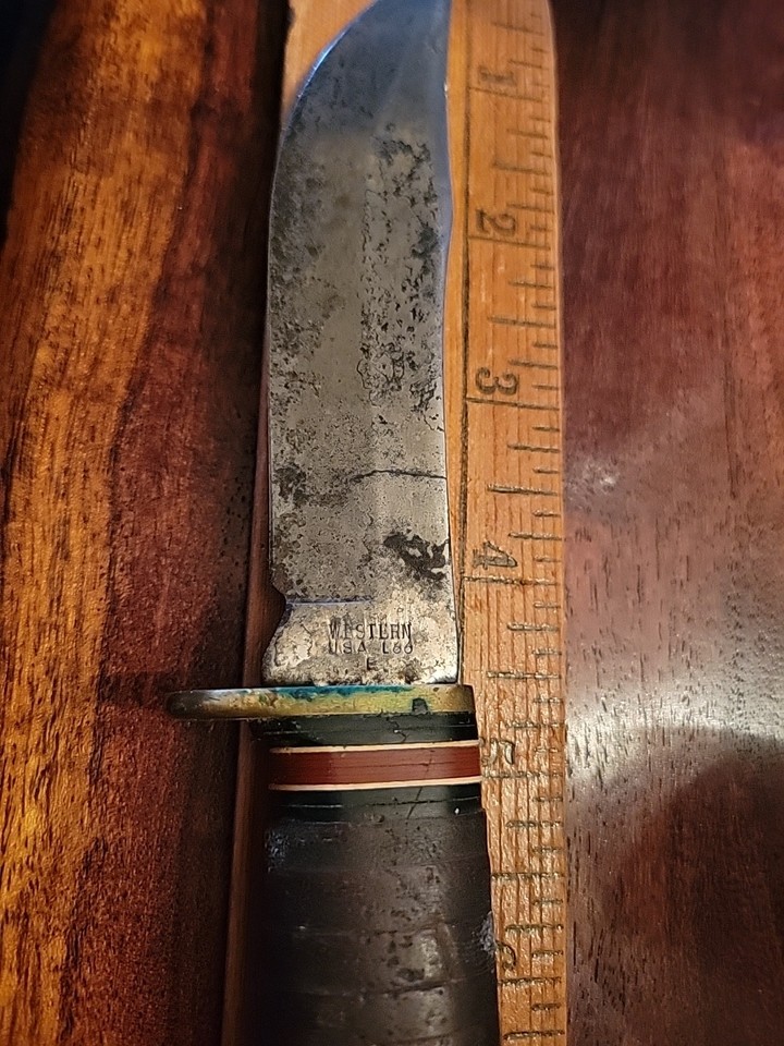 Vintage western hunting knife L66 with sheath | eBay