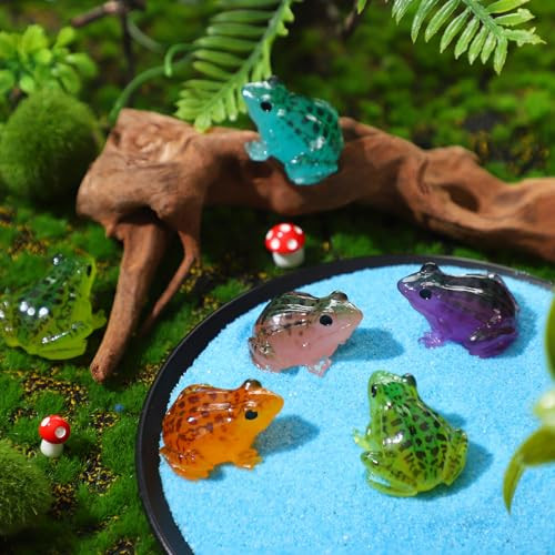 40 Pcs Miniature Frog Figurines Luminous Mini Resin Frog Figures Model ...