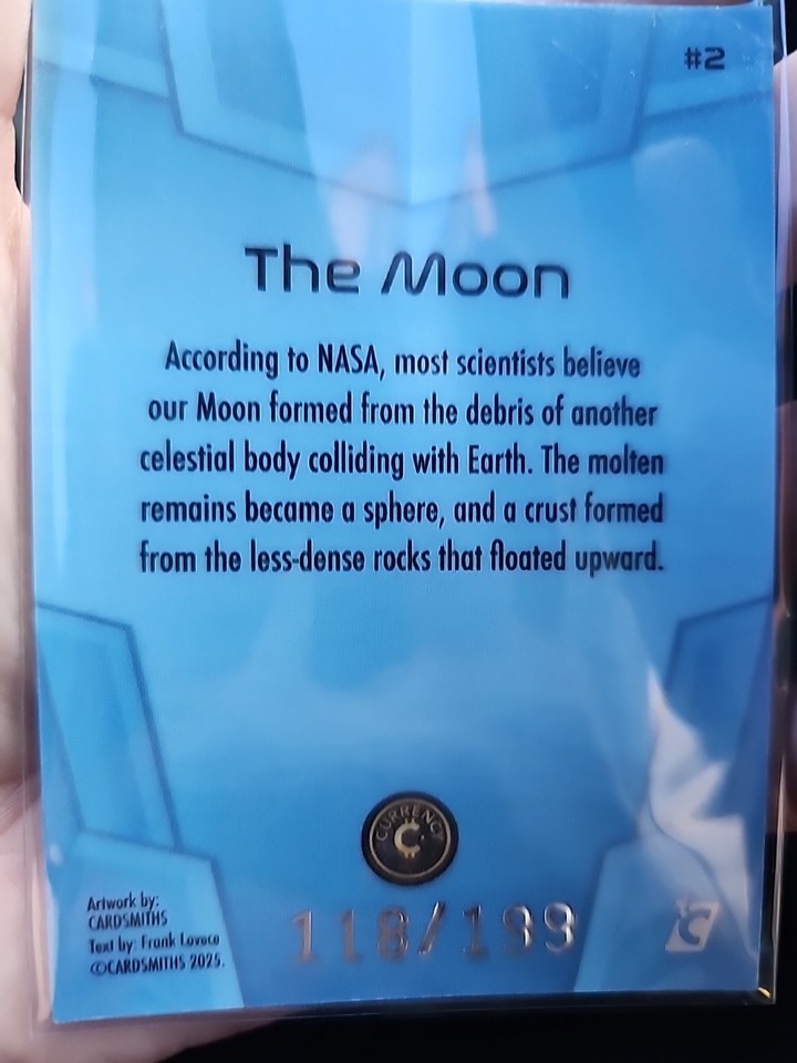 Cardsmiths Space Currency The Moon /199 Gemstone Blue Topez Refractor ...