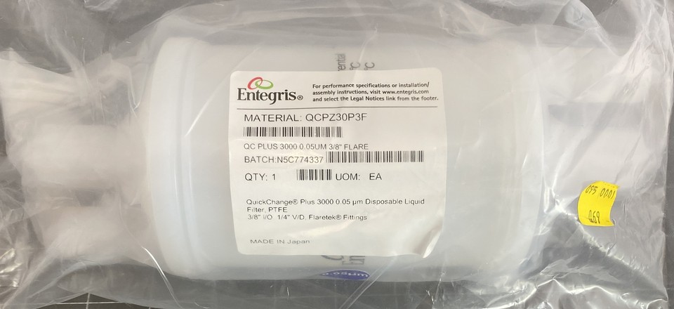 Entegris QC Plus 3000 0.05UM 3/8" Flare Prewet Liquid Filter PN ...