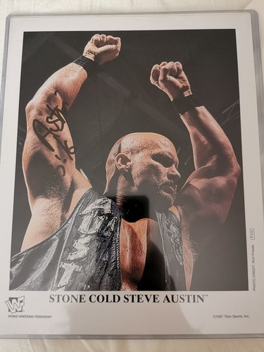 ORIGINAL WWF WWE PROMO PHOTO Steve Austin Wrestling Signed autographed ...