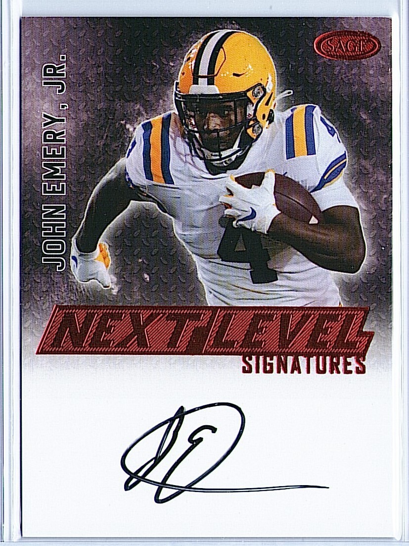 2023 Sage Hit Next Level On Card Autograph Rookie John Emery Jr. | eBay