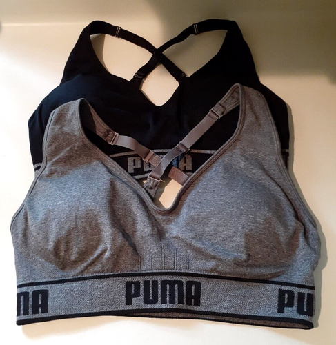 Puma Women's Cross Back Adjustable Straps Sports Bras w/ Removable Pads ...