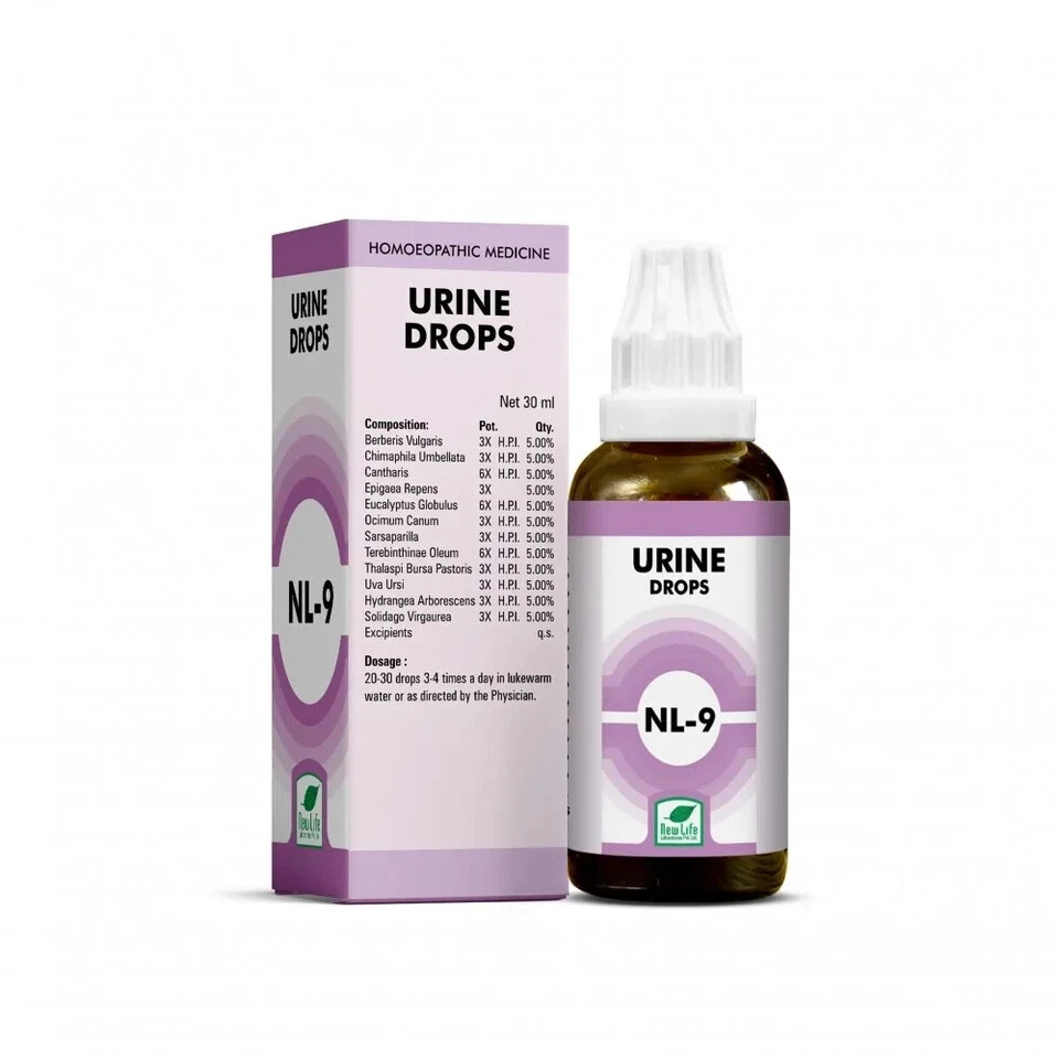 New Life NL-9 Urine Drops Pack of 5 x 30ml – Natural UTI Relief – Free ...