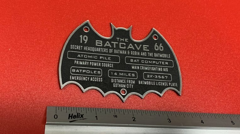 CUSTOM 1966 BATCAVE DISPLAY PLACARD PLAQUE BATMAN TV SERIES BATMOBILE ...