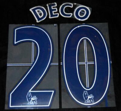Chelsea Deco 20 Premier League Name/Number Set Football Lextra 07-13 ...