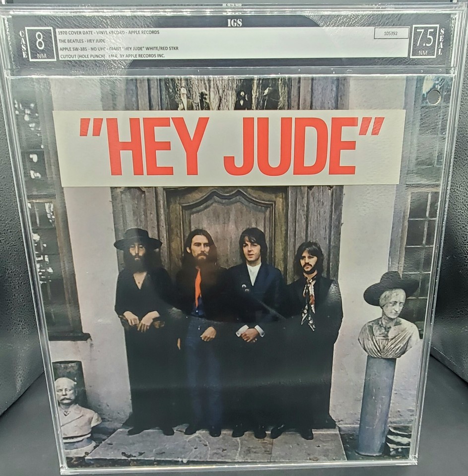1st Print! IGS 1970 8-7.5 THE BEATLES HEY JUDE VINYL Record GRADED Amg ...