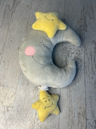 Baby Ganz Plush Moon & Stars Musical Pull Toy Gray Crib Stuffed | eBay