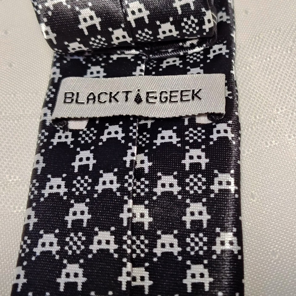 Black Tie Geek ~ Skinny Black Tie ~ Arcade Game / Space Invaders ~ 58"L ...