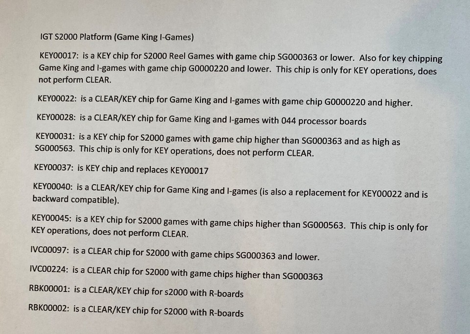 IGT S2000 Clear & Key EPROM Chip Set (IVC00224 & KEY00045) | eBay
