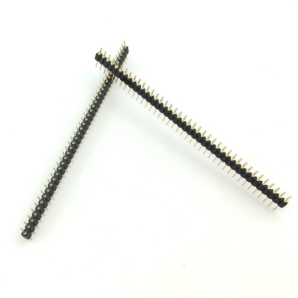 10PCS Single Row 40Pin 2.54mm Round Male Pin Header gold plated ...