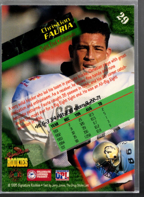 B4558- 1995 Signature Rookies Autographes #29 Christian Fauria Auto ...