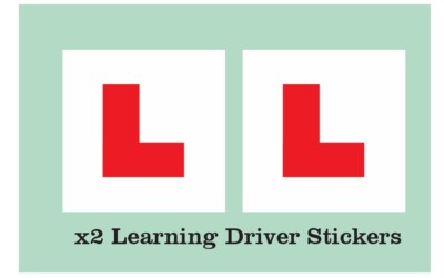 2 X LEARNER STICKER L Plate Stickers Legal DVLA size Self Adhesive ...