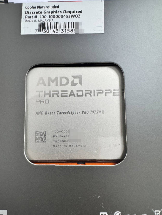 AMD Ryzen Threadripper PRO 7975WX CPU processor 32 core/64 thread 350W ...