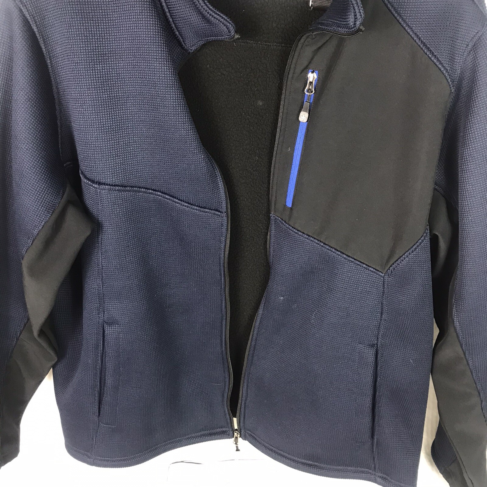 Mens Swiss Tech Fleece Lined Full Zip Soft Shell Blue… - Gem