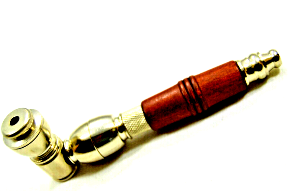 Metal Tobacco Chamber Smoking Pipe Solid Brass nickel plated Long Pipe ...