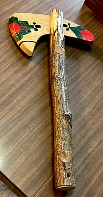 Vintage 9.5” Wood Wooden Hand Painted Toy Tomahawk - Nice !! | eBay
