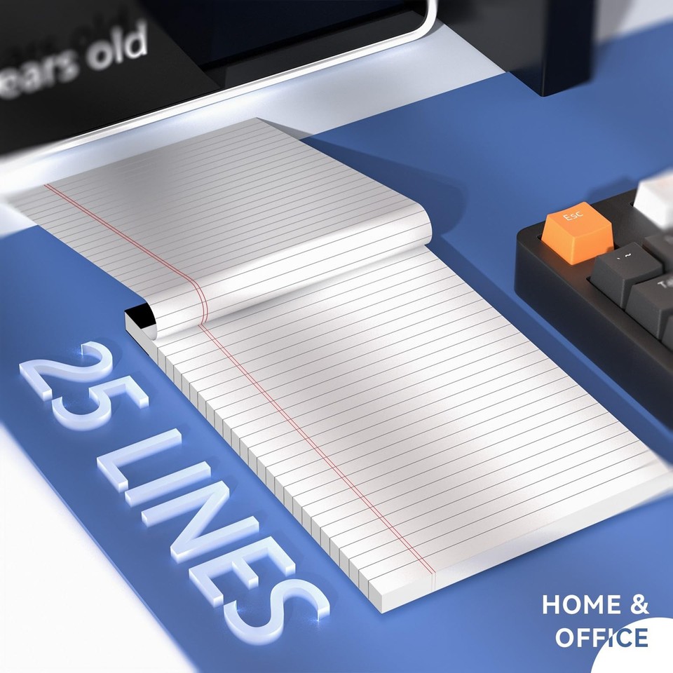 5" x 8" Note Pads 12 Pack of Legal Pads 30 Sheets Notepad College Ruled ...