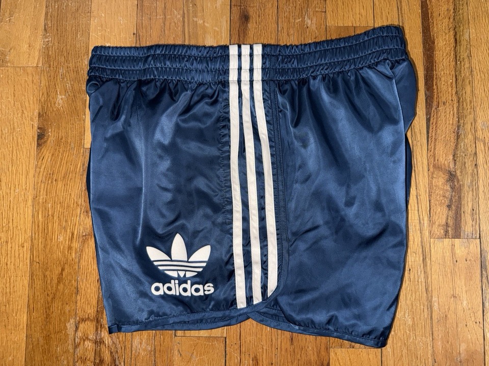 Adidas Nylon Shorts Vintage MEDIUM Sprinter Shiny Satin Retro Glanz ...