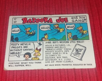 1978 Topps Bazooka Joe and His Gang Comics Trading Card | eBay