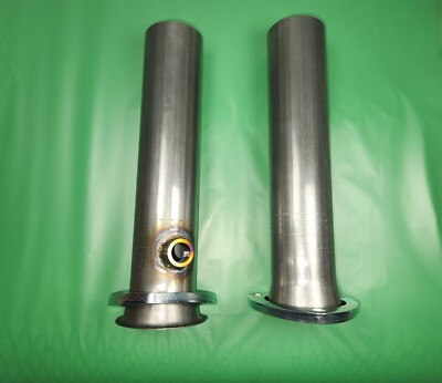 3" Header To 2.5"OD 12" Long 409 Stainless 1 O2 Bung 3 Bolt Flange ...